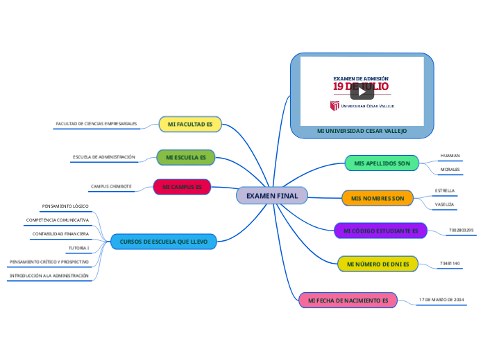 EXAMEN FINAL - Mind Map